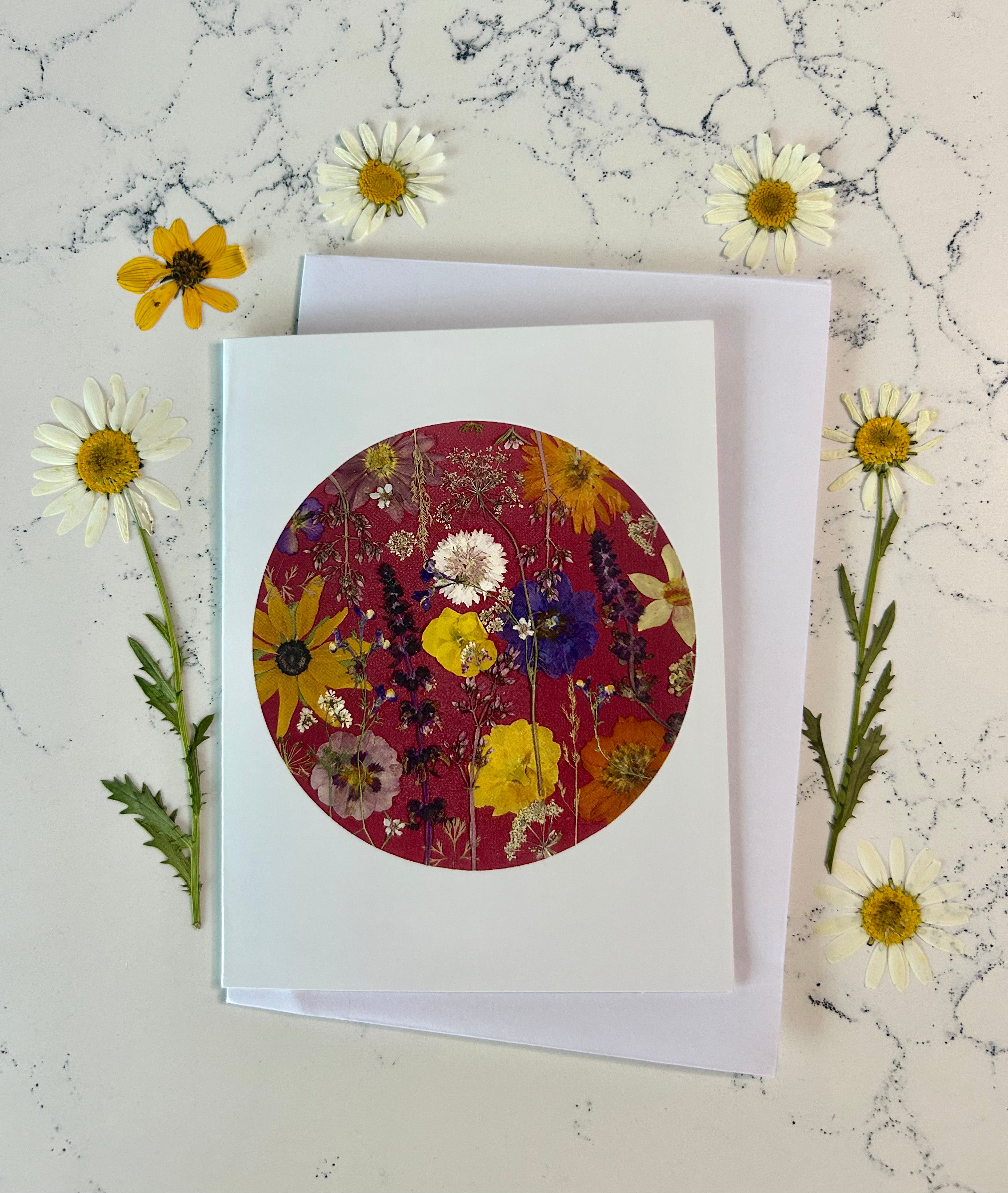 Card - Maroon Circle – wayswithwildflowers