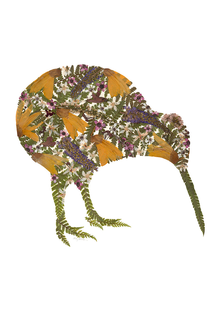 Art Print - Kiwi in NZ Natives – wayswithwildflowers